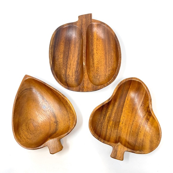Accents | Monkey Pod Trays Dishes Set Of 3 Spade Club Wooden | Poshmark